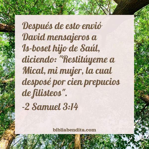 Explicaci n 2 Samuel 3 14 Despu s De Esto Envi David Mensajeros A Is