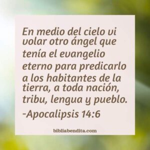 Explicación Apocalipsis 14:6. 'En medio del cielo vi volar otro ángel ...