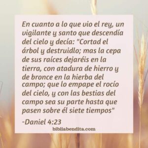 Explicación Daniel 4:23. 'En cuanto a lo que vio el rey, un vigilante y ...