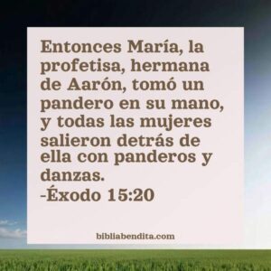 Explicación Éxodo 15:20. 'Entonces María, la profetisa, hermana de ...