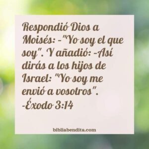Explicación Éxodo 3:14. 'Respondió Dios a Moisés: -"Yo soy el que soy ...