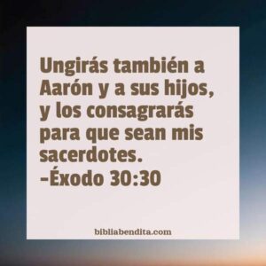 Explicación Éxodo 30:30. 'Ungirás también a Aarón y a sus hijos, y los ...
