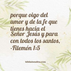 Explicación Filemón 1:5. 'porque oigo del amor y de la fe que tienes ...