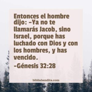 Explicación Génesis 32:28. 'Entonces el hombre dijo: -Ya no te llamarás Jacob, sino Israel ...