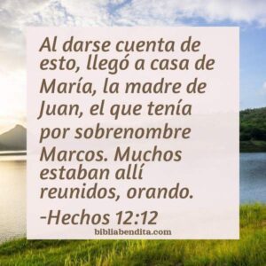Explicación Hechos 12:12. 'Al darse cuenta de esto, llegó a casa de ...