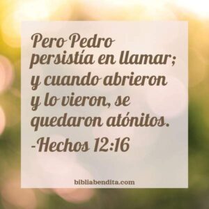 Explicación Hechos 12:16. 'Pero Pedro persistía en llamar; y cuando ...
