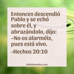 Explicación Hechos 20:10. 'Entonces descendió Pablo y se echó sobre él ...