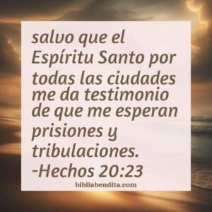 Explicación Hechos 20:23. 'salvo que el Espíritu Santo por todas las ...