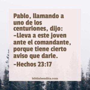 Explicación Hechos 23:17. 'Pablo, llamando a uno de los centuriones ...