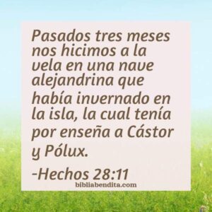 Explicación Hechos 28:11. 'Pasados tres meses nos hicimos a la vela en ...
