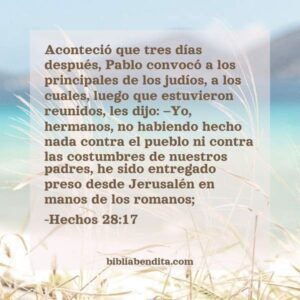 Explicación Hechos 28:17. 'Aconteció que tres días después, Pablo ...