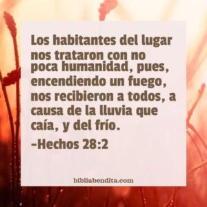 Explicación Hechos 28:2. 'Los habitantes del lugar nos trataron con no ...