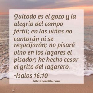Explicación Isaías 16:10. 'Quitado es el gozo y la alegría del campo ...