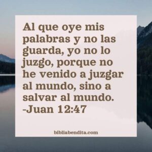 Explicación Juan 12:47. 'Al que oye mis palabras y no las guarda, yo no ...
