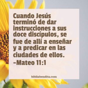 Explicación Mateo 11:1. 'Cuando Jesús terminó de dar instrucciones a ...