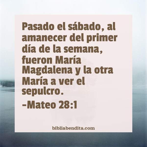 Explicaci n Mateo 28 1 Pasado El S bado Al Amanecer Del Primer D a