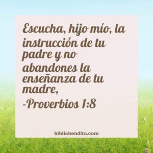 Explicación Proverbios 1:8. 'Escucha, hijo mío, la instrucción de tu ...